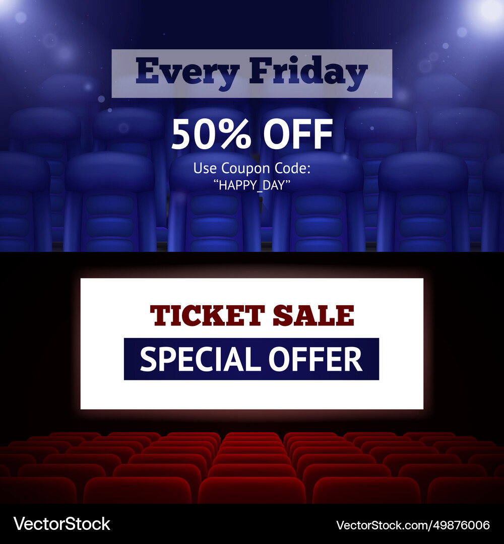 Cinema movie banners set Royalty Free Vector Image