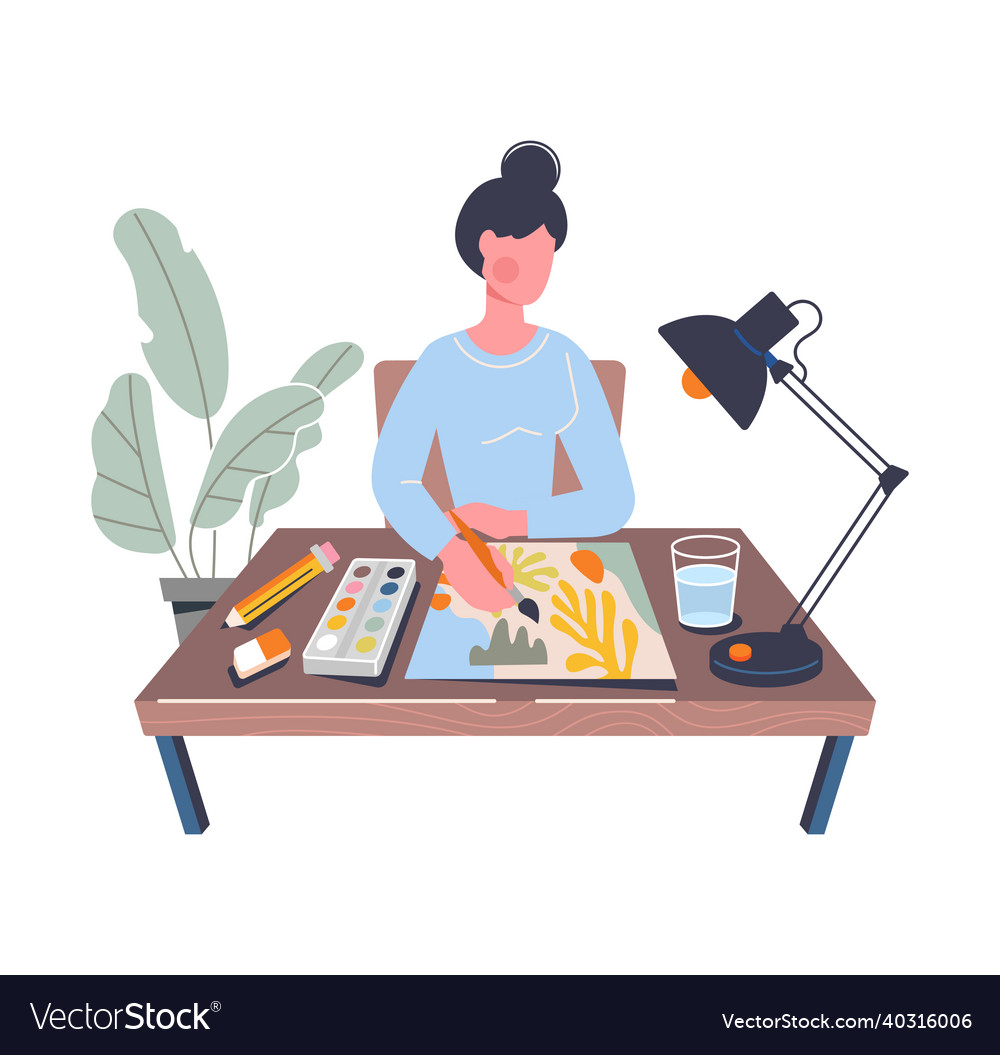 Creative workplace concept Royalty Free Vector Image