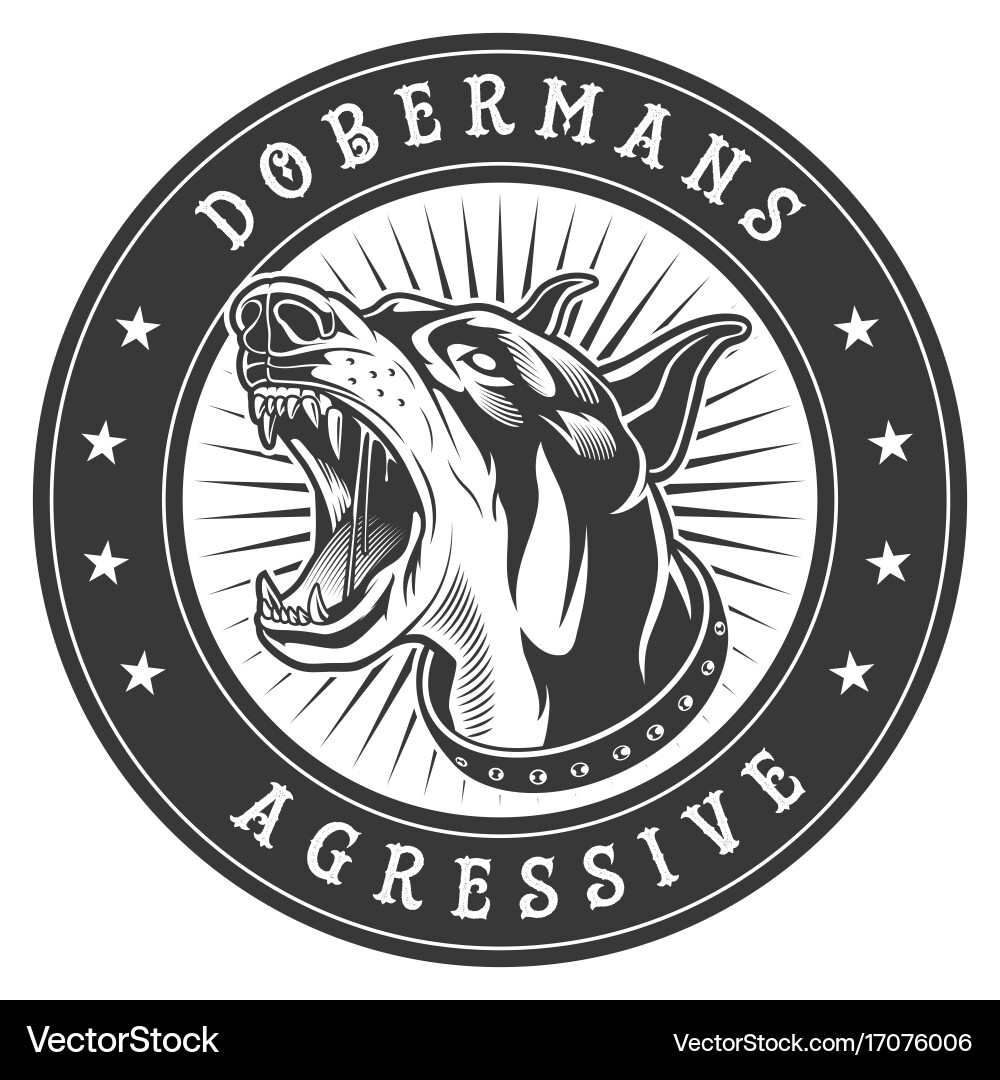 Head of angry doberman Royalty Free Vector Image