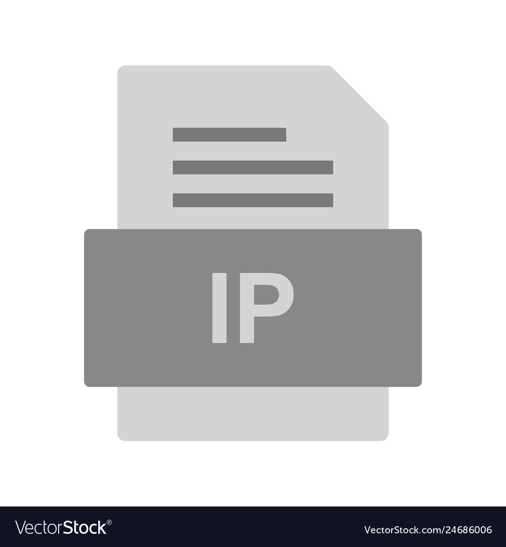 Ip file document icon Royalty Free Vector Image