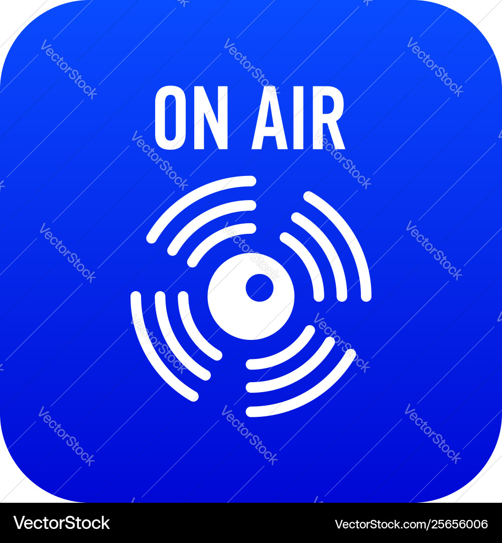 On air radio icon blue Royalty Free Vector Image