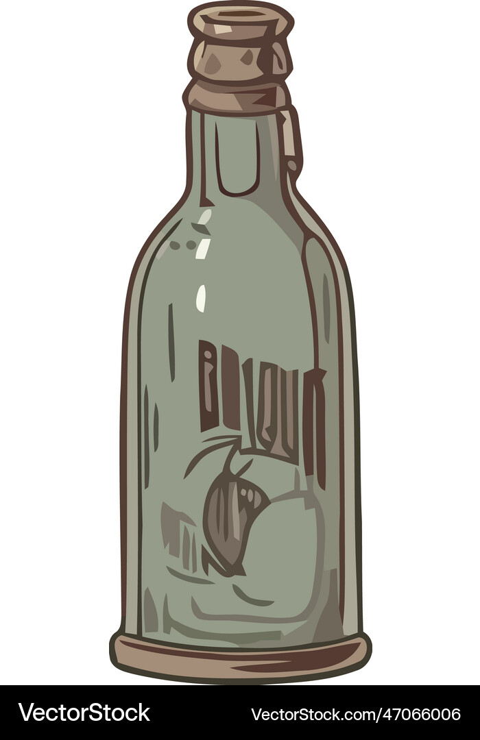 Organic bottle beer label design with hand drawn Vector Image