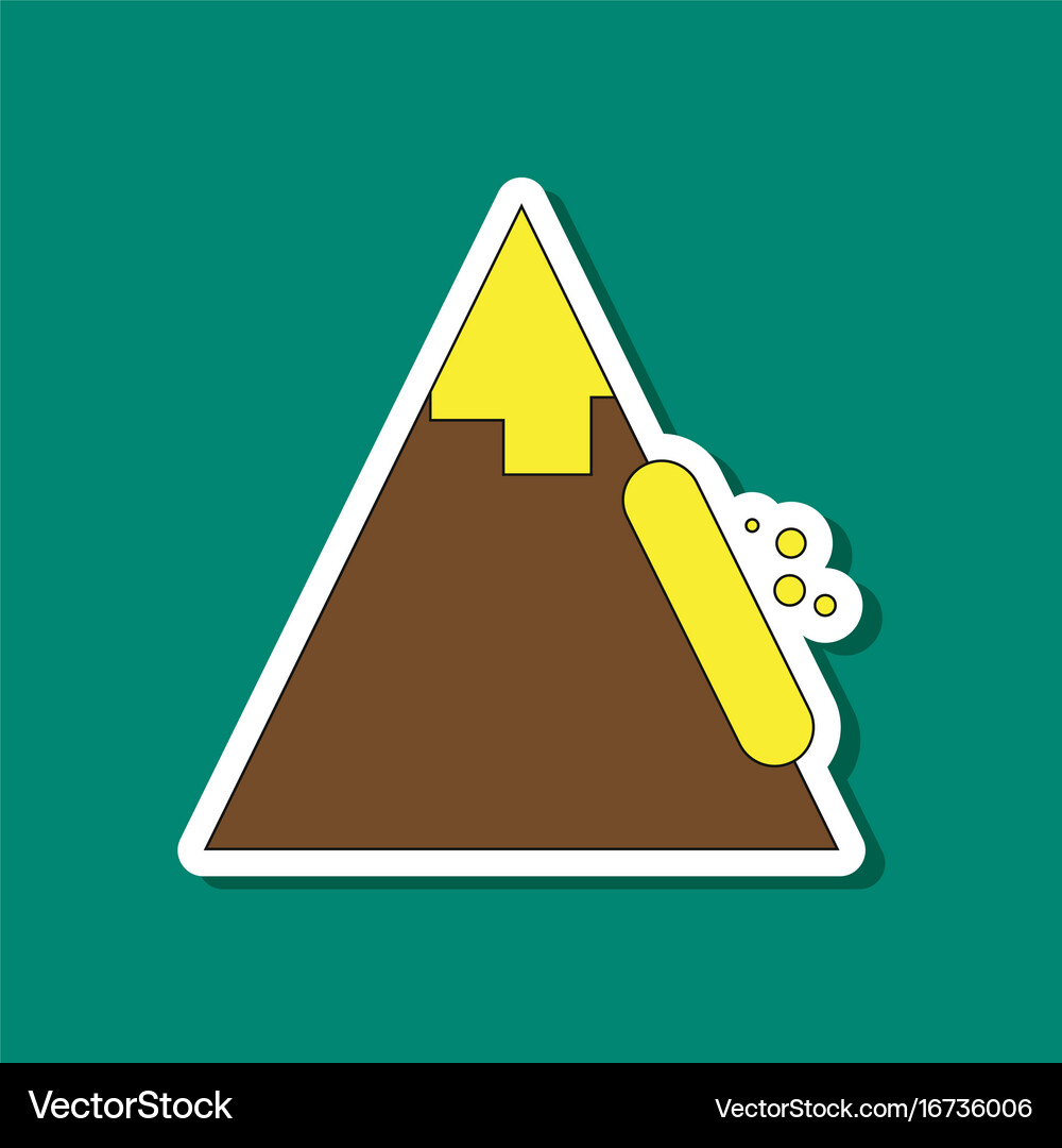 Paper sticker on stylish background snow avalanche