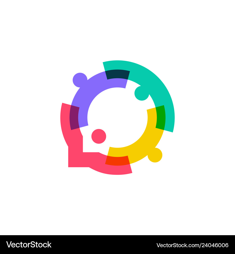 People family together human unity chat bubble Vector Image