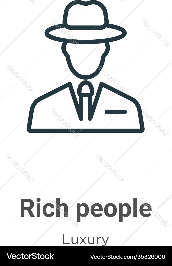 Rich people outline icon thin line black Vector Image