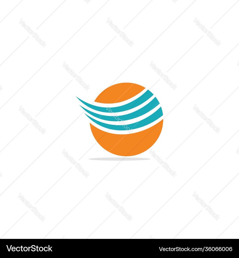 Round curve abstract company logo Royalty Free Vector Image