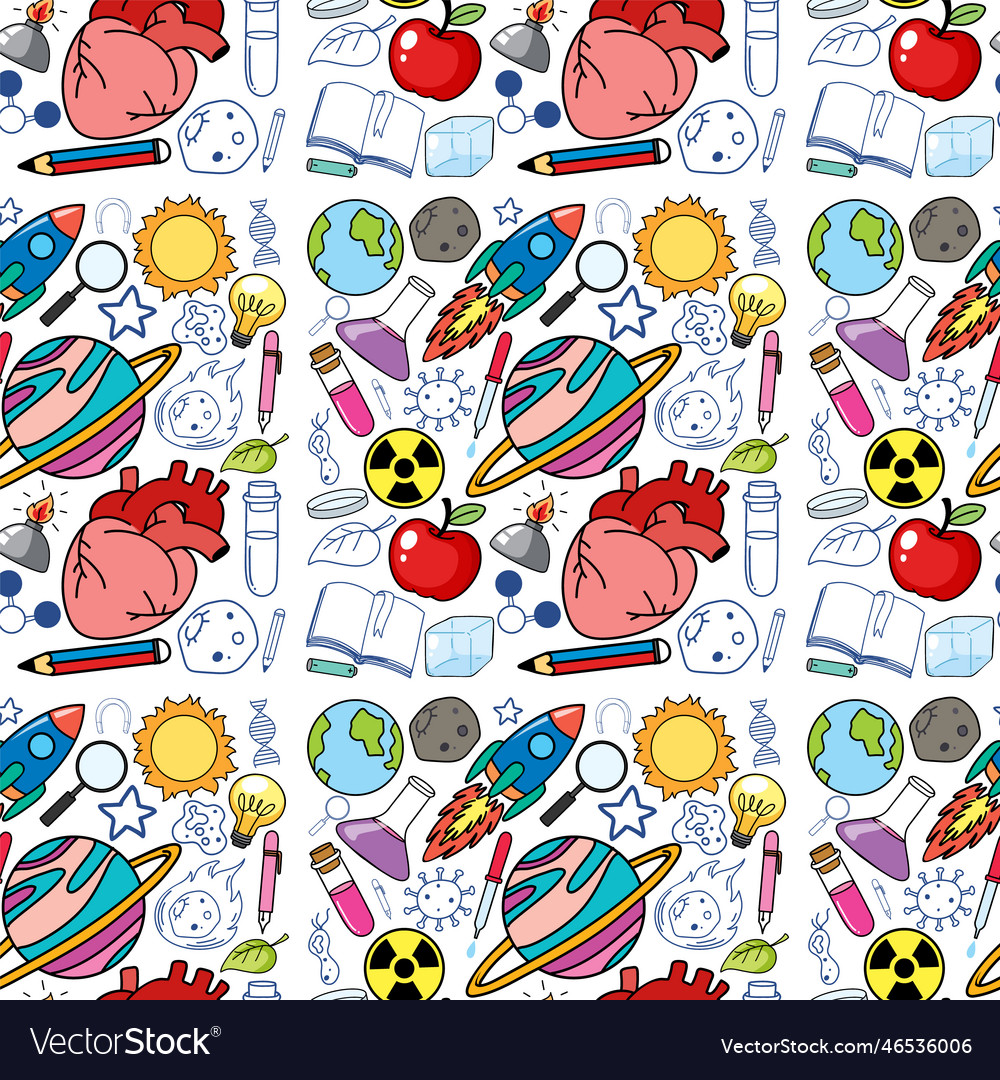 Science objects and icons seamless pattern Vector Image