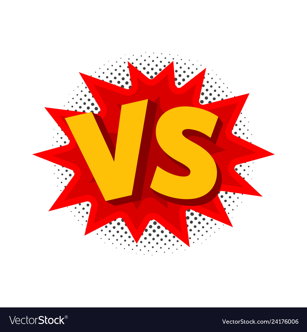 Versus comic letters Royalty Free Vector Image
