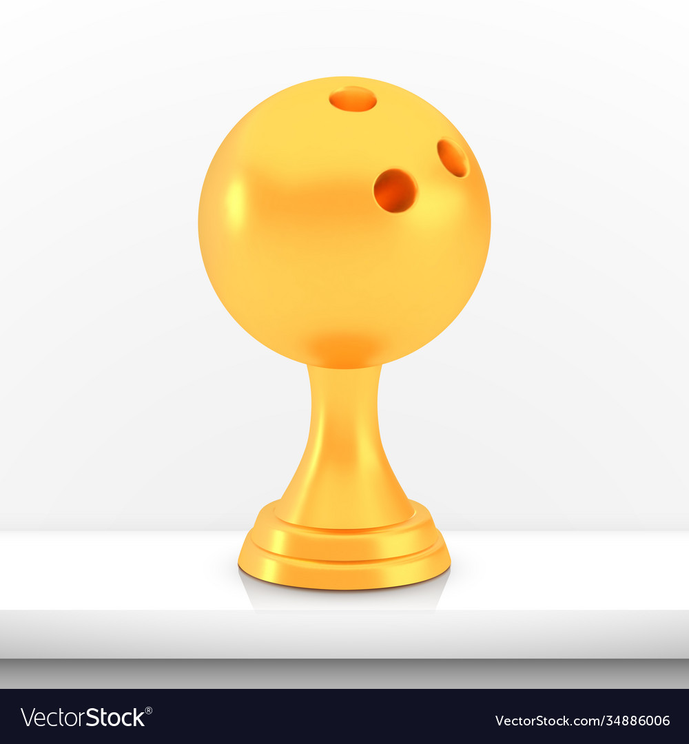 Winner bowling cup award golden trophy logo Vector Image Winner bowling cup award golden trophy logo Vector Image