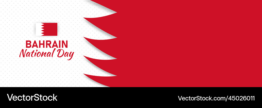Abstract red banner background with bahrian flag Vector Image