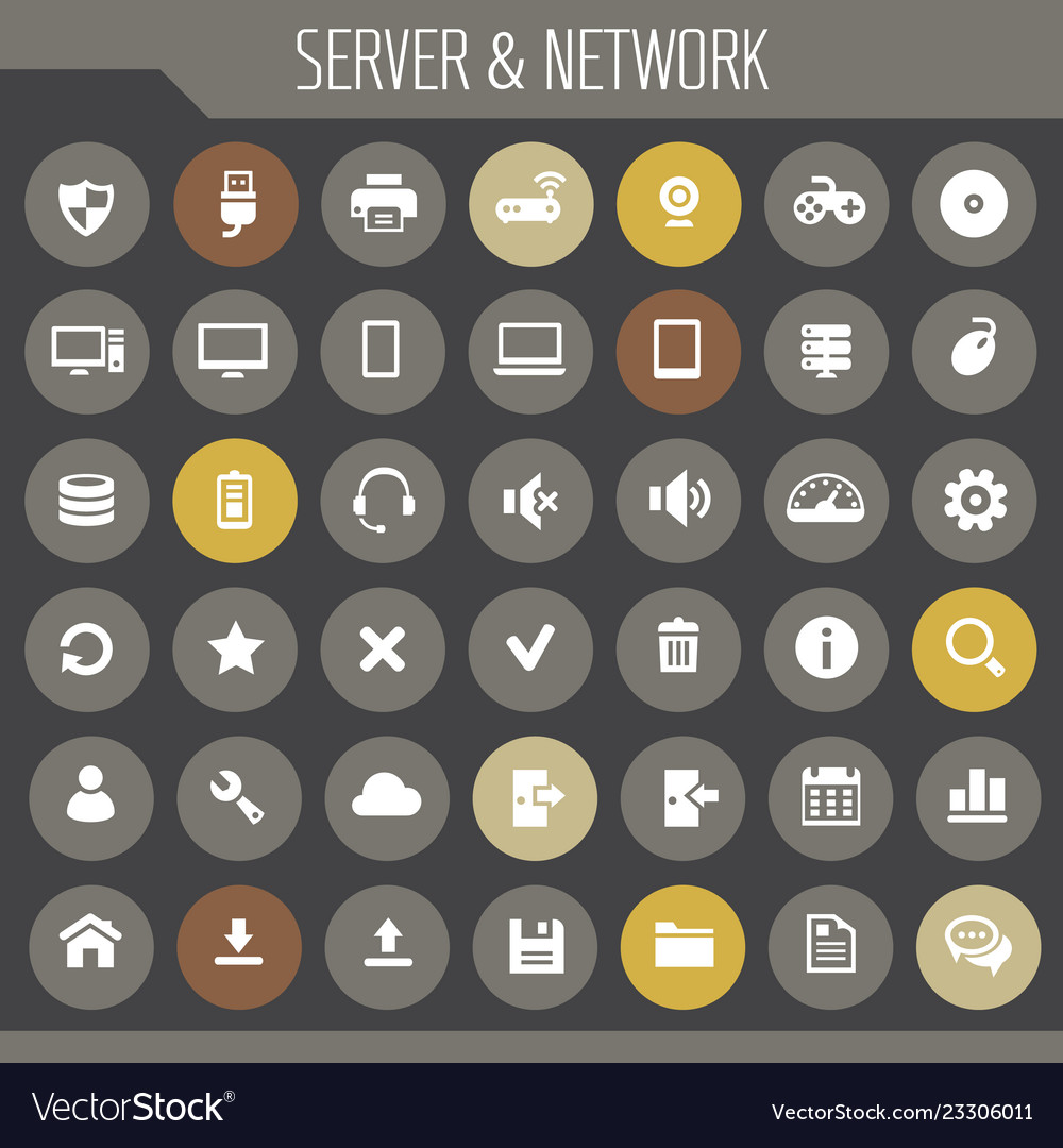 Big computer networks icon set trendy line icons Vector Image