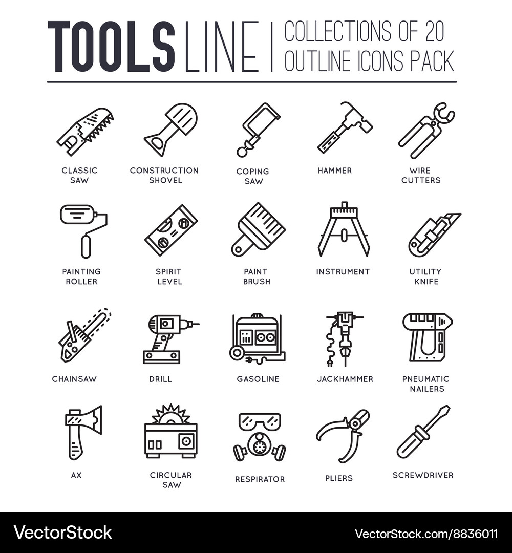 Collection of working tools icons items design Vector Image