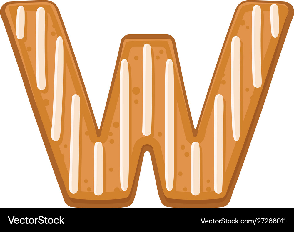 Cookies in shape letter w Royalty Free Vector Image