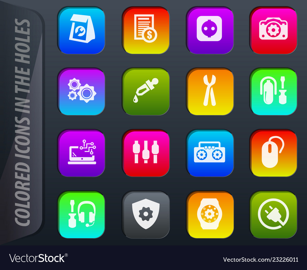Electronic repair icons set Royalty Free Vector Image Electronic repair icons set Royalty Free Vector Image