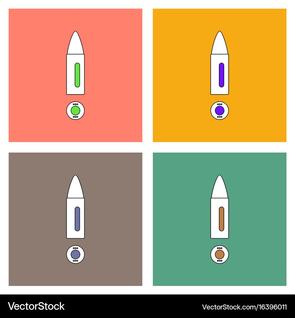 Flat icon design collection military bullet Vector Image