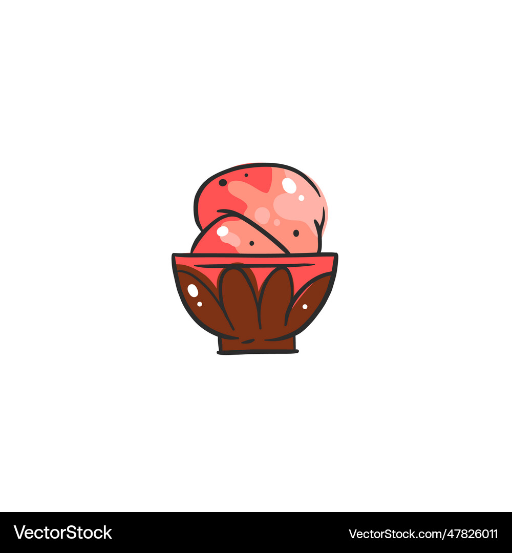 Hand drawn abstract cartoon ice creram Royalty Free Vector