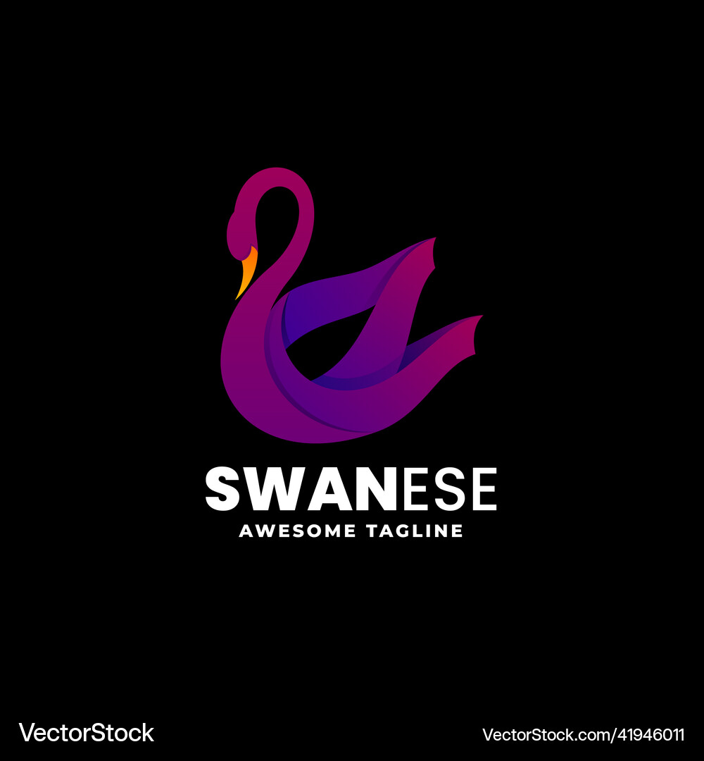 Logo swan gradient colorful style Royalty Free Vector Image