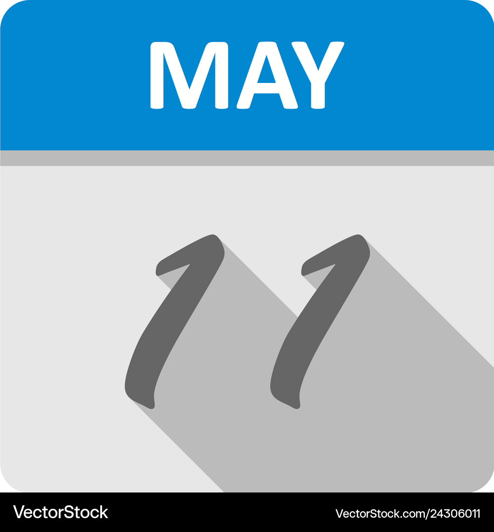 May 11th date on a single day calendar Royalty Free Vector