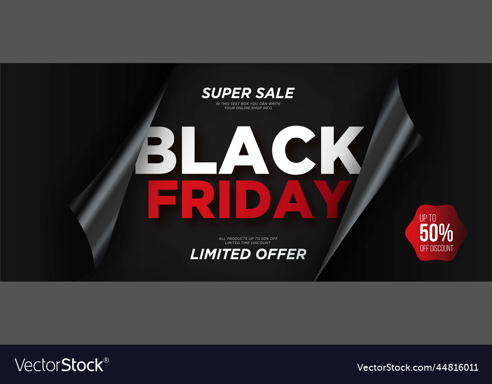 Modern black friday sale banner background design Vector Image