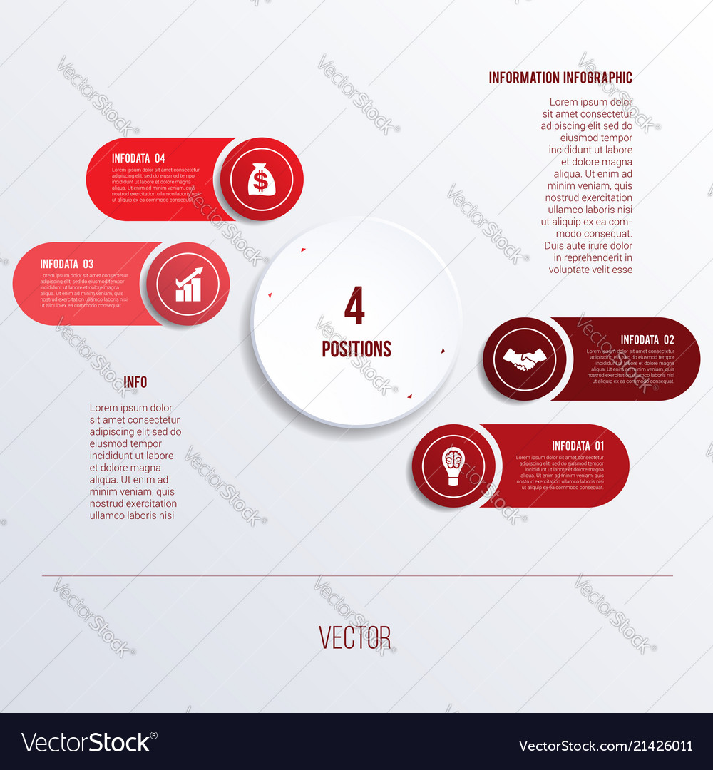 Process chart template for presentation 4 option Vector Image