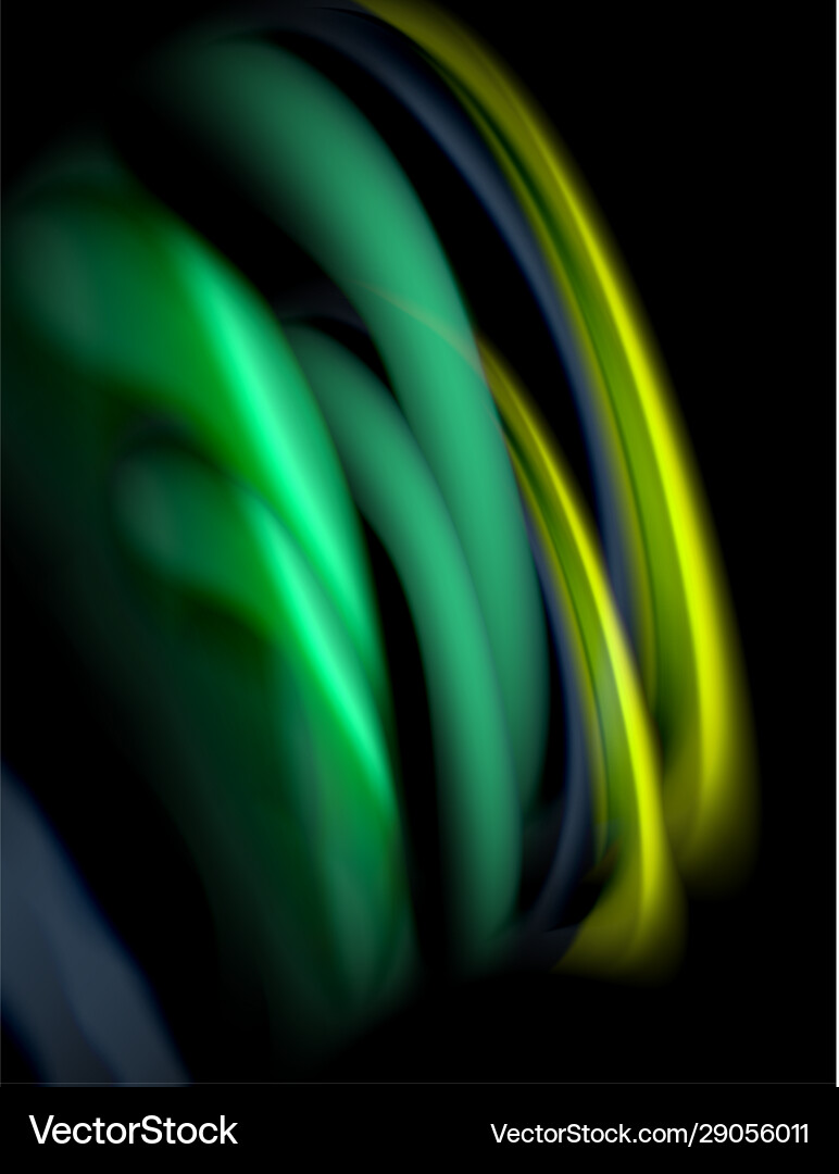Silk smooth lines on black liquid fluid color Vector Image