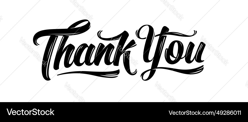 Thank you hand lettering Royalty Free Vector Image
