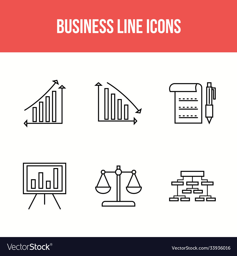 Beautiful 6 icons pack business Royalty Free Vector Image