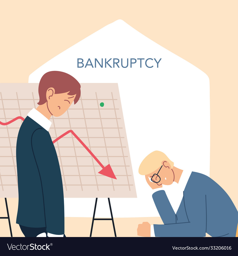 Businessmen with headache and decrease arrow Vector Image