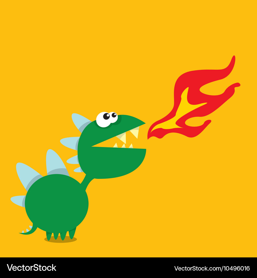 Cartoon funny dragon dinosaur Royalty Free Vector Image