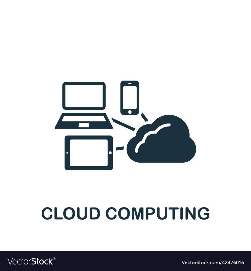 Cloud computing icon monochrome simple industry Vector Image