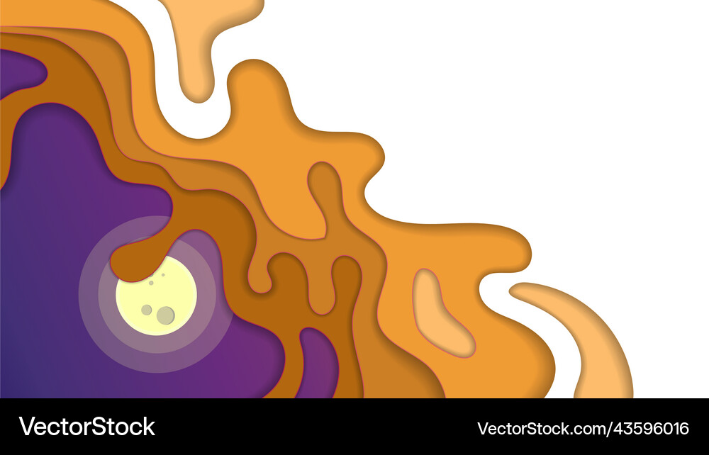 Clouds and moon in paper cut style white Vector Image