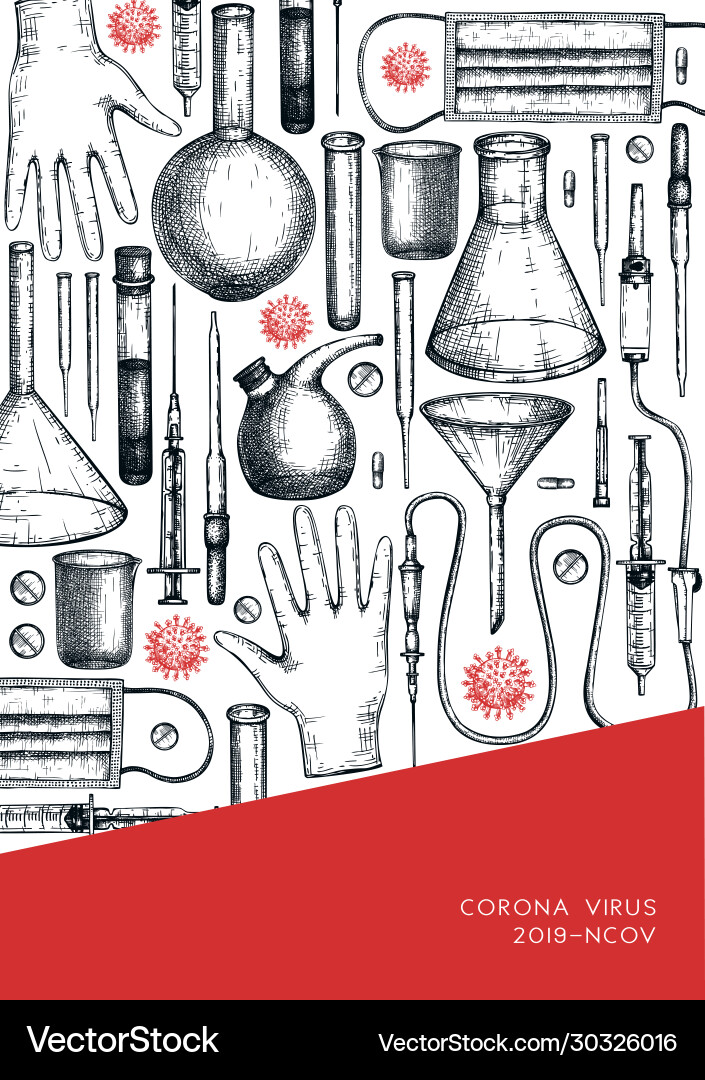 Coronavirus research and prevention methods Vector Image