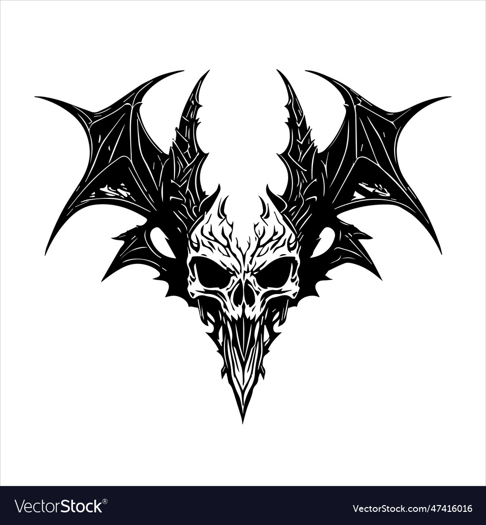 Devil head with bat wings Royalty Free Vector Image