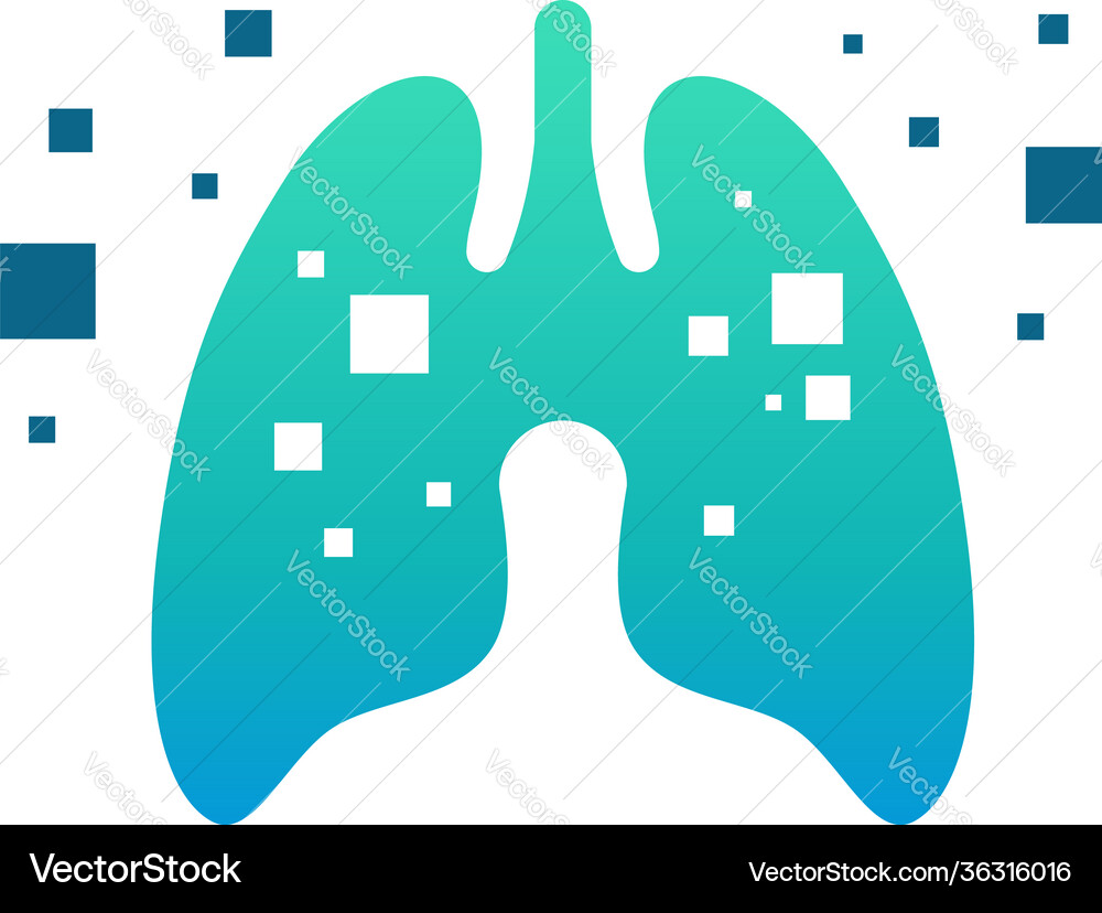 Pixel lungs logo designs concept lungs care logo Vector Image