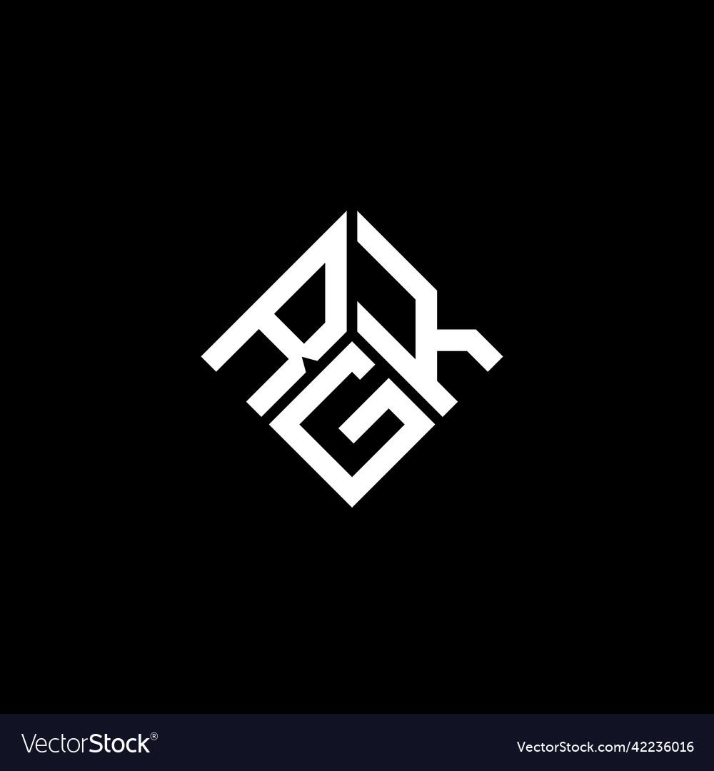 Rgk letter logo design on black background Vector Image