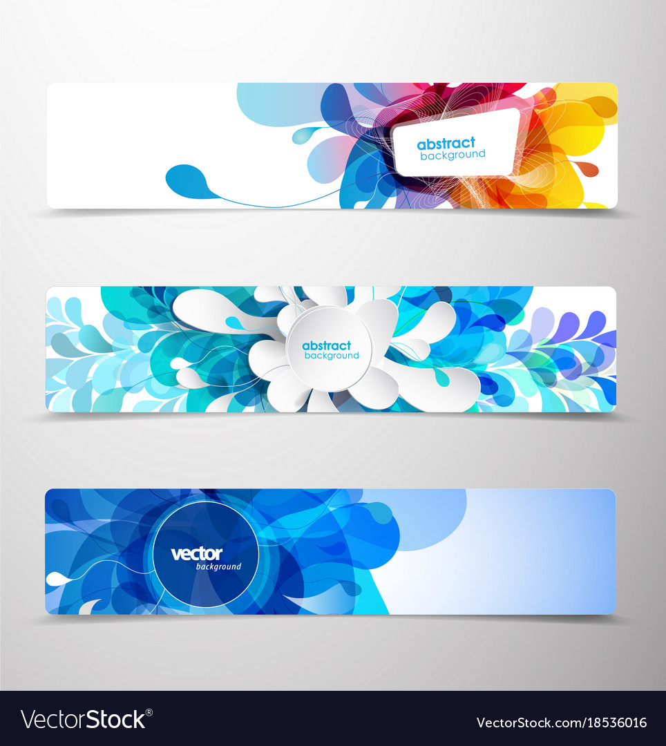 Set Abstract Colorful Headers Royalty Free Vector Image