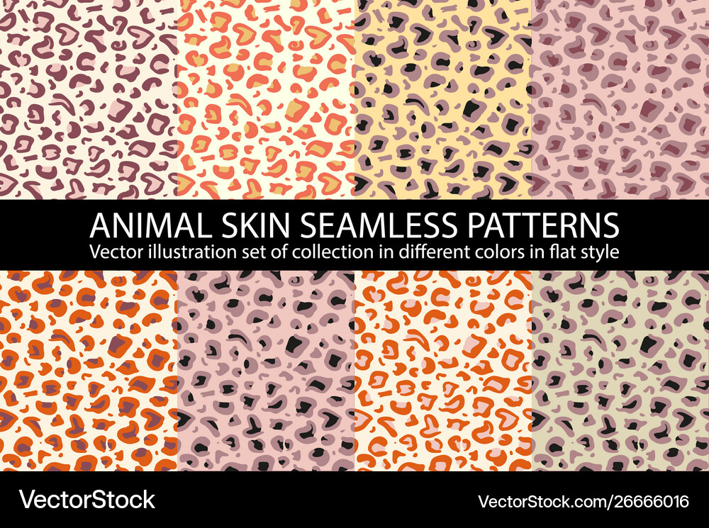 Set natural animal skin seamless pattern texture Vector Image