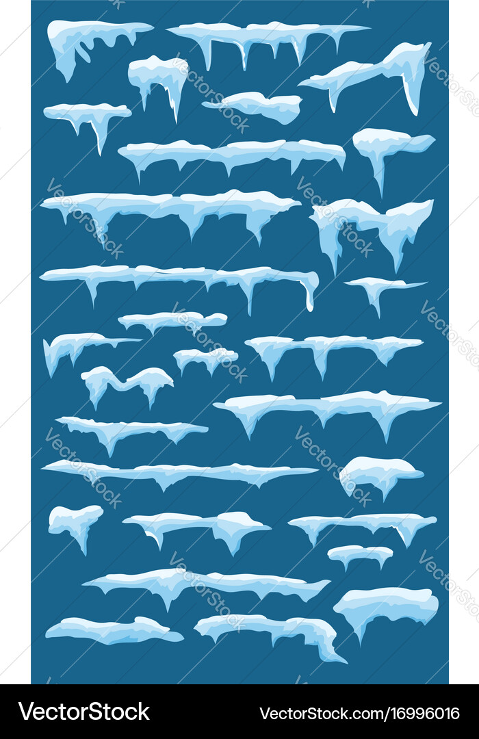 Set of isolated snow cap Royalty Free Vector Image