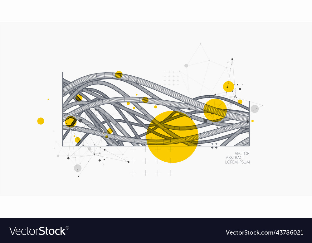 Abstract background with a wireframe dynamic Vector Image