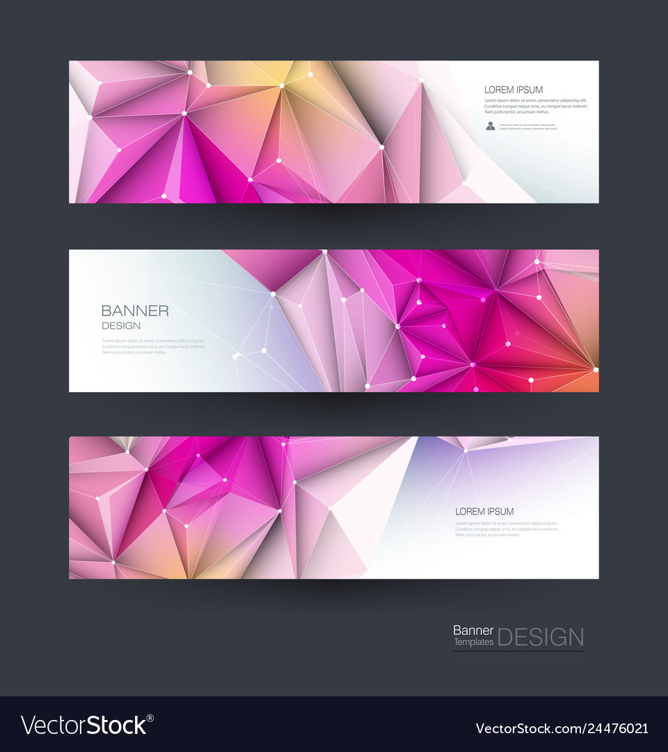 Abstract molecules banner set Royalty Free Vector Image