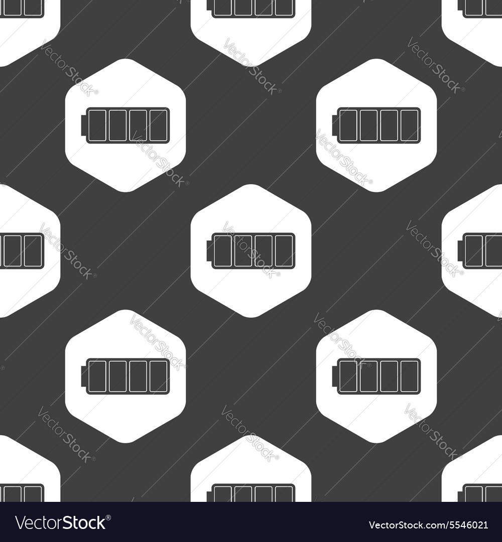 Black hexagon full battery pattern Royalty Free Vector Image