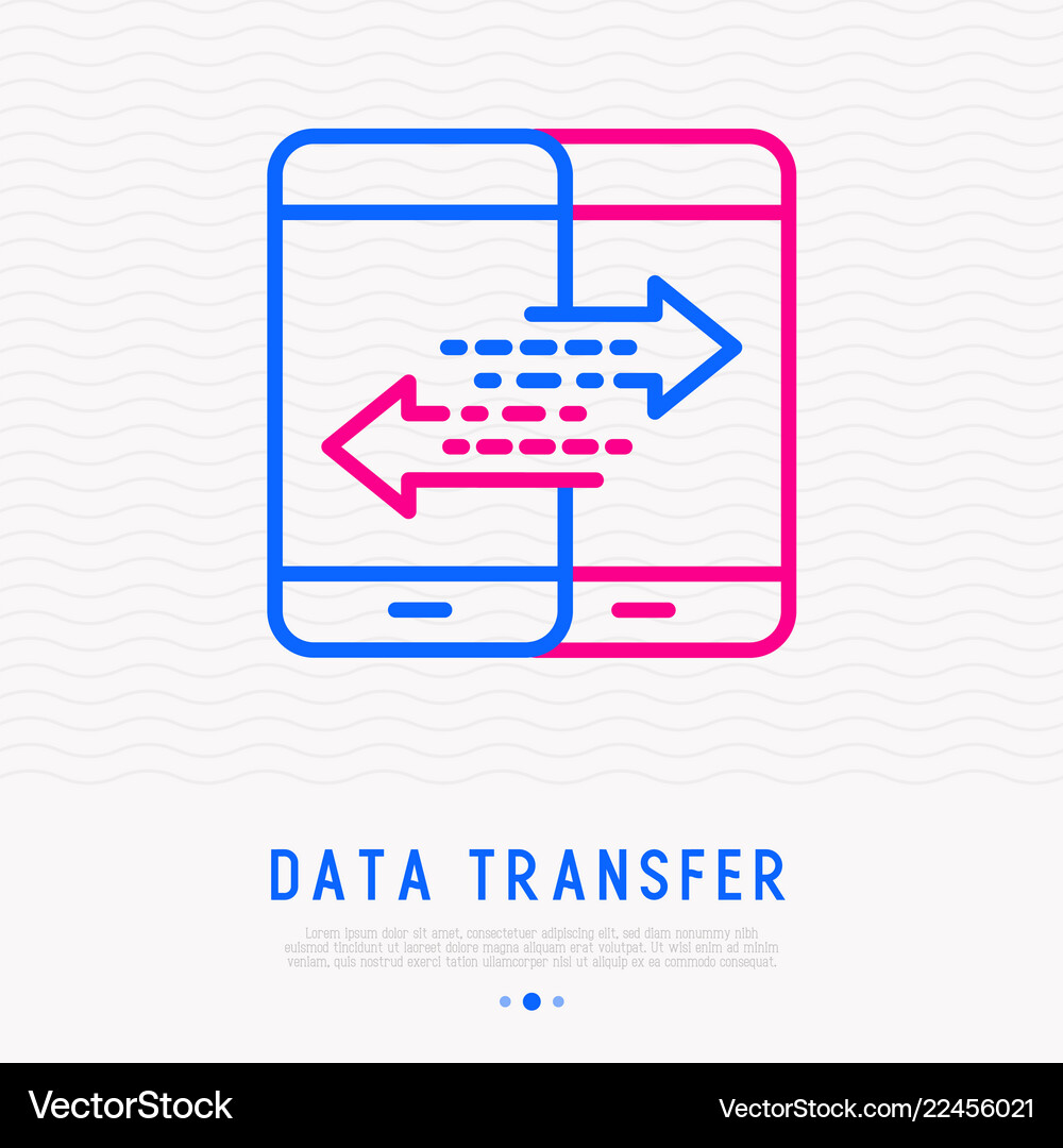 Data transfer thin line icon Royalty Free Vector Image