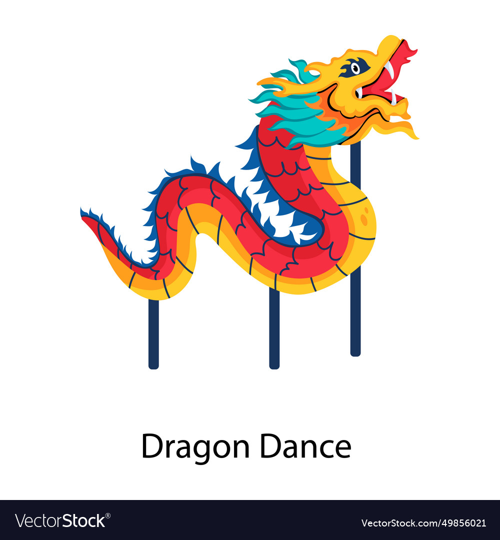 Dragon dance Royalty Free Vector Image - VectorStock