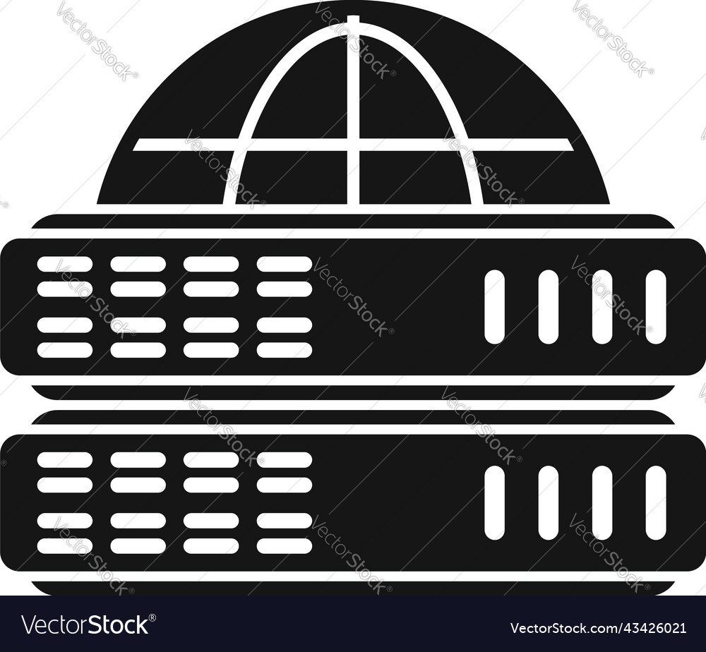 Global database icon simple system Royalty Free Vector Image