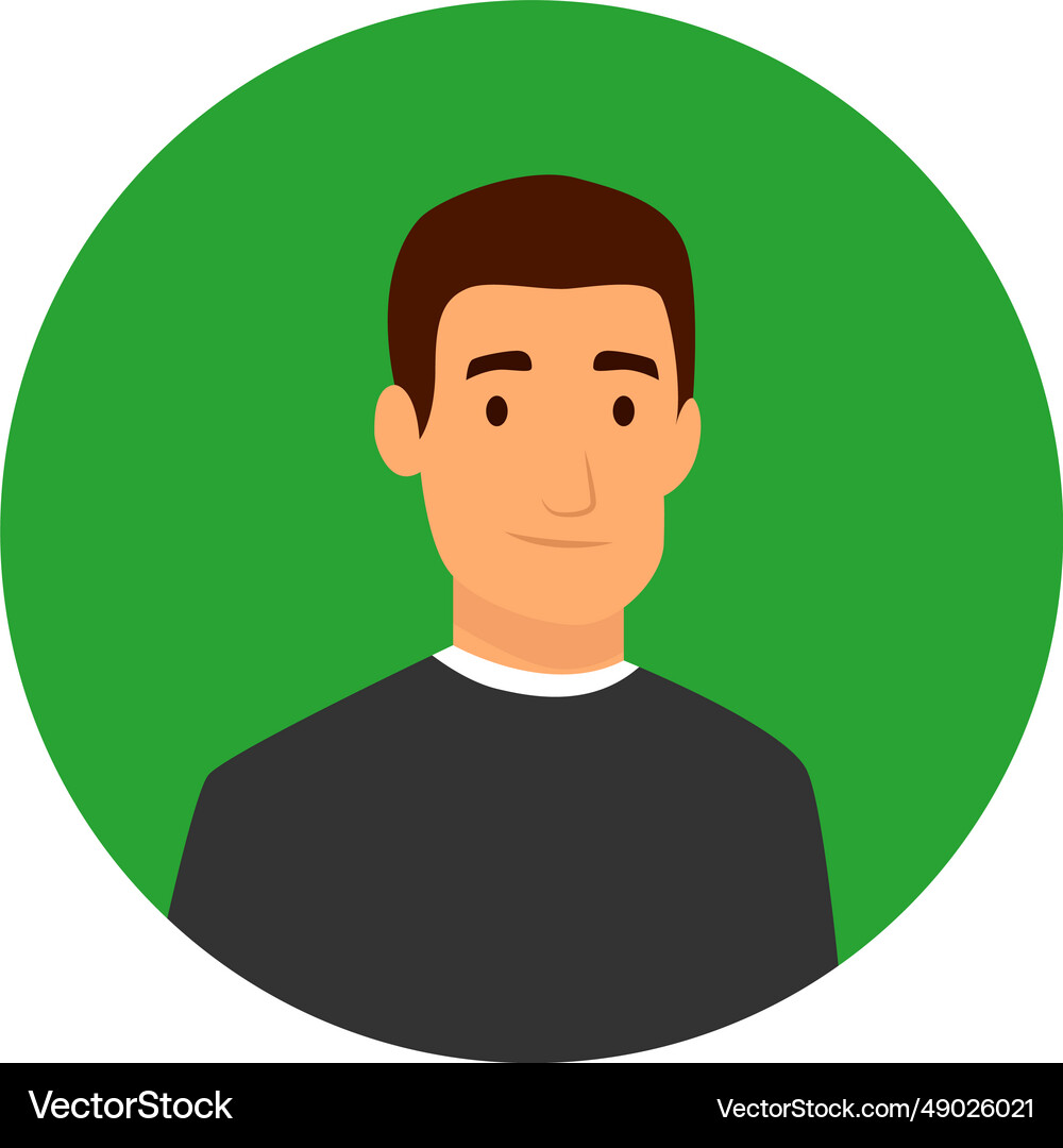 Image of a man face in circle icon Royalty Free Vector Image