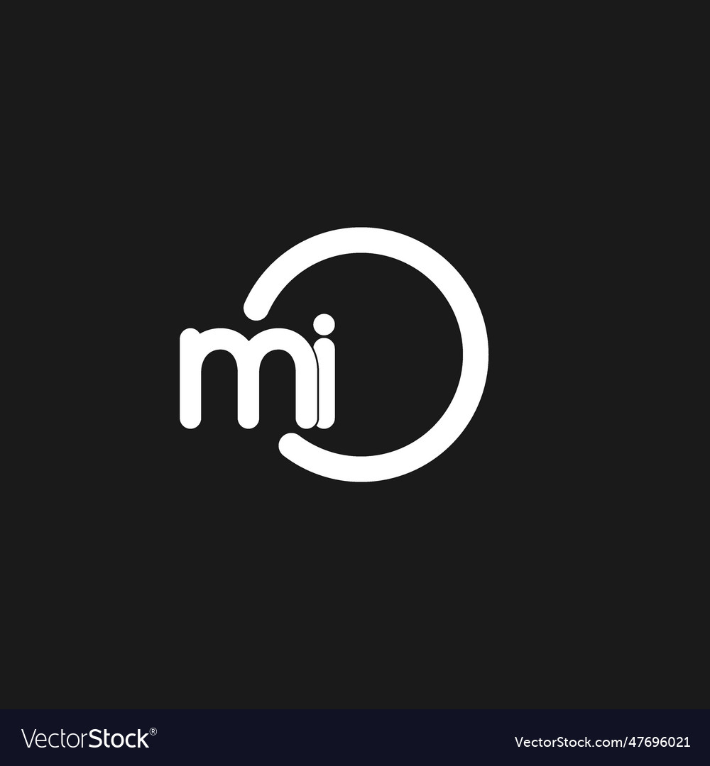 Initials mi logo monogram with simple circles Vector Image