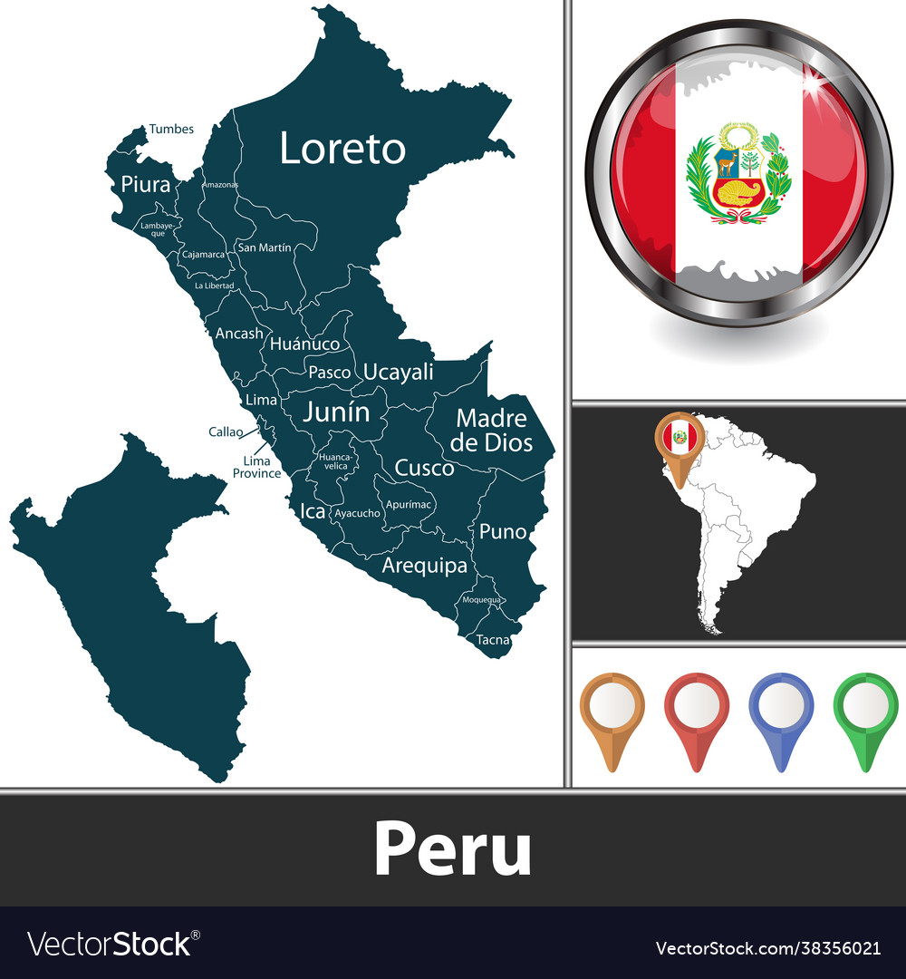 Map peru Royalty Free Vector Image - VectorStock