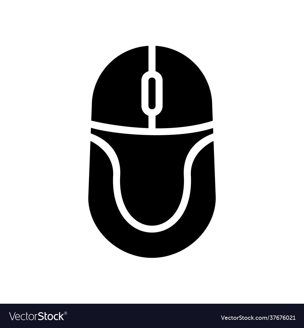 Mouse icon in solid style about multimedia for Vector Image