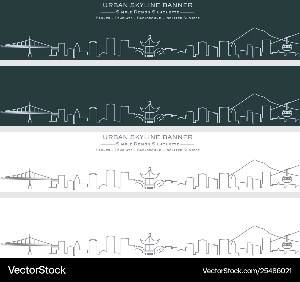 Portland single line skyline banner Royalty Free Vector