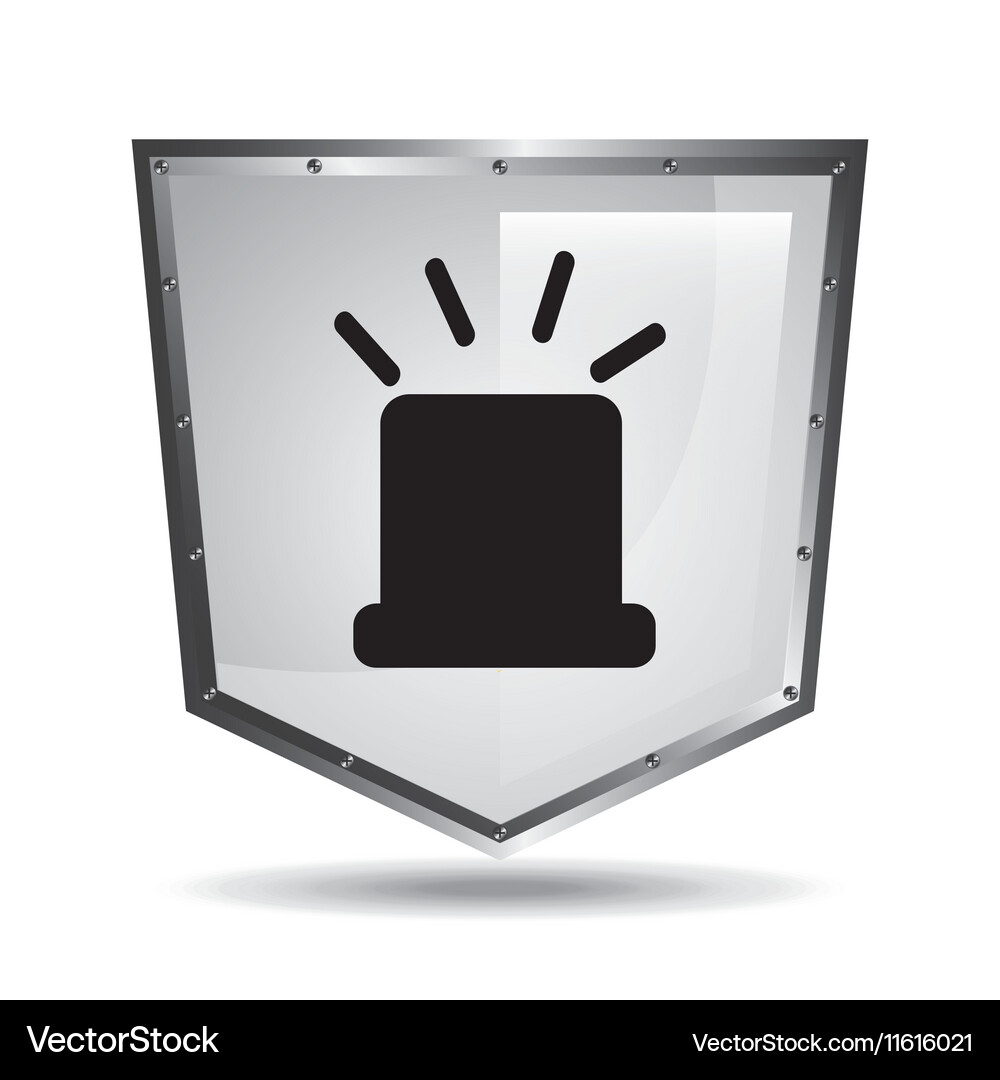 Symbol alert alarm shield steel design Royalty Free Vector
